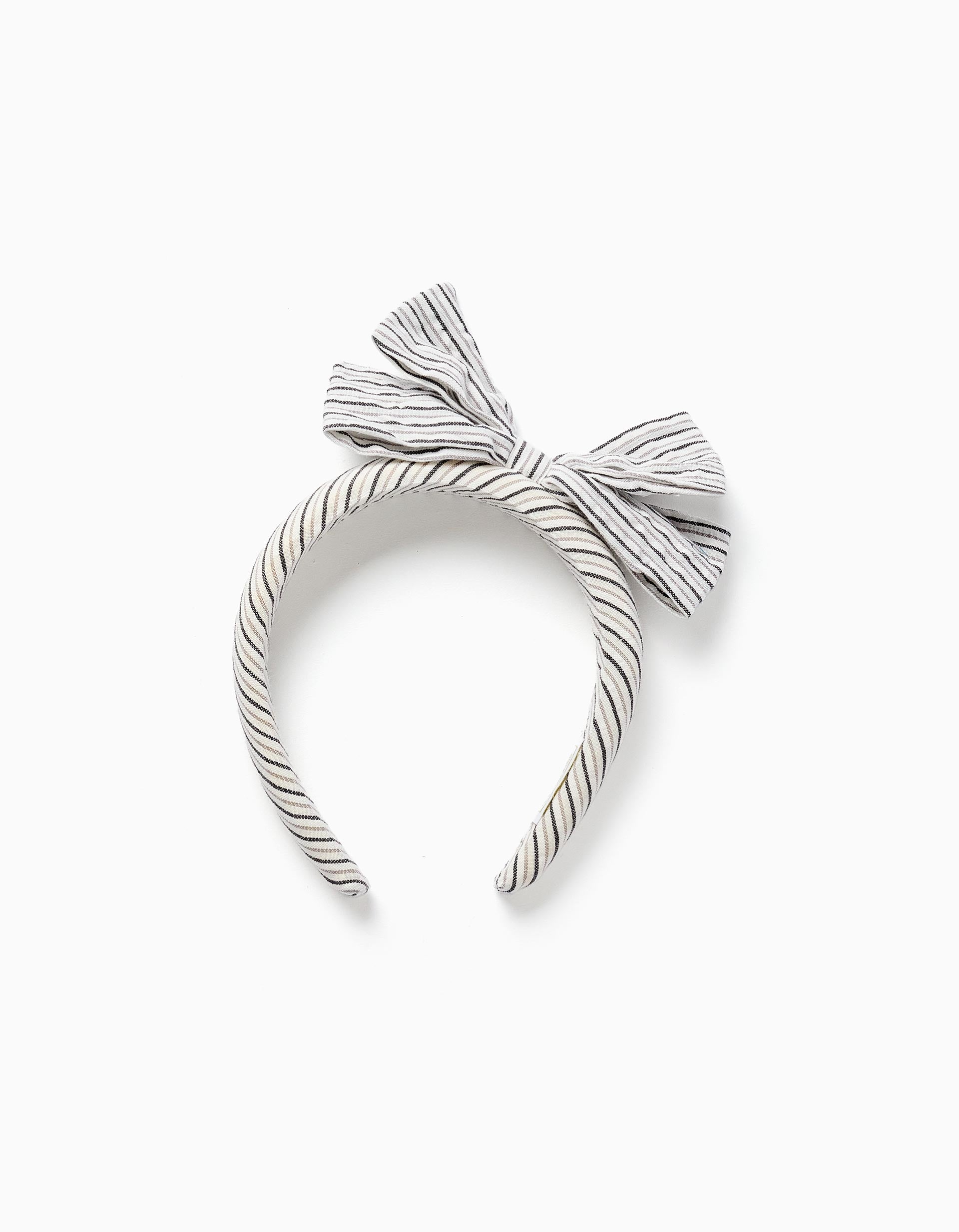 Striped cotton blouse with ruffled collar B&S for girls, white/grey – ZIPPY