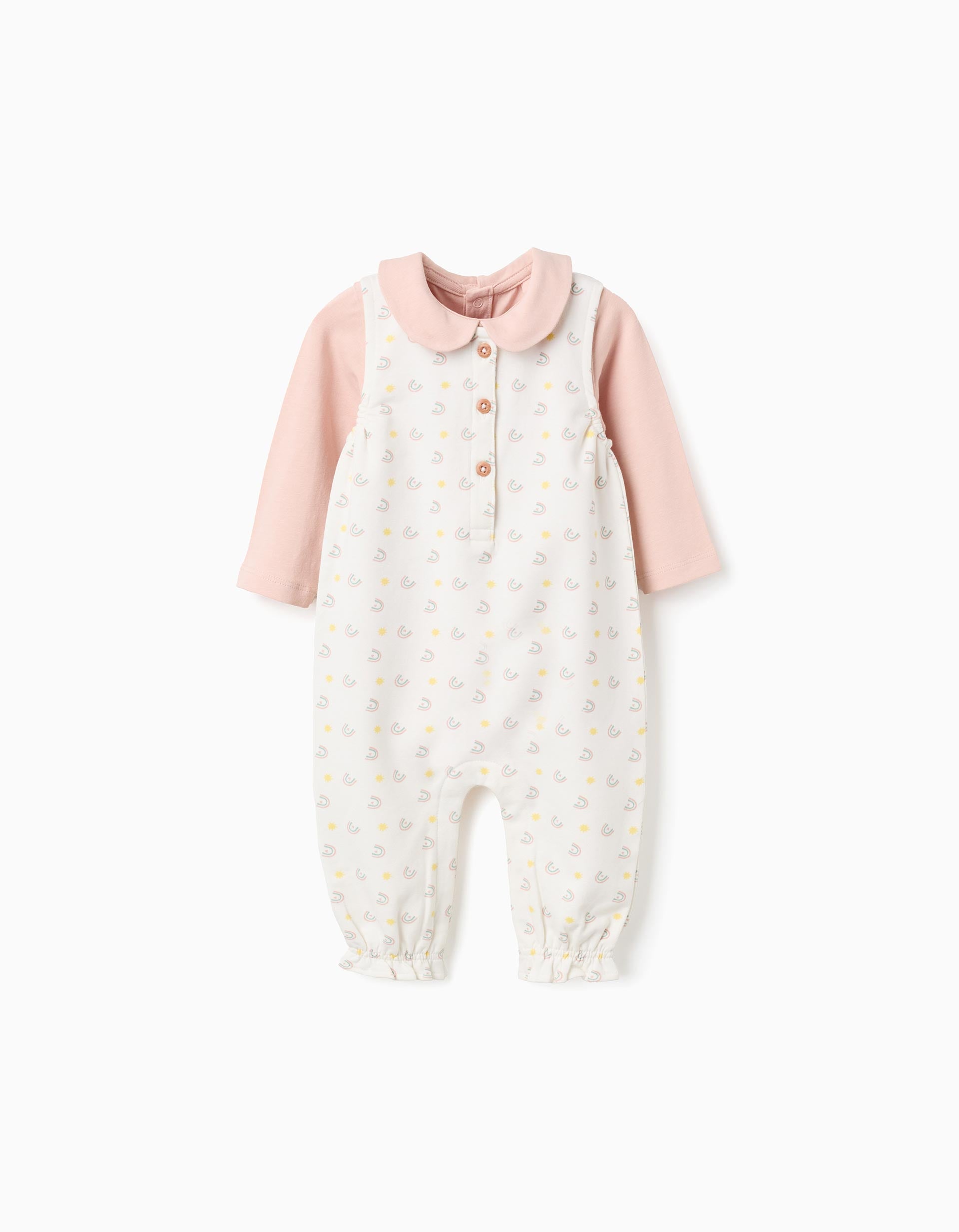 Baby Grow Set, Cotton for Newborns, White and Pink – ZIPPY