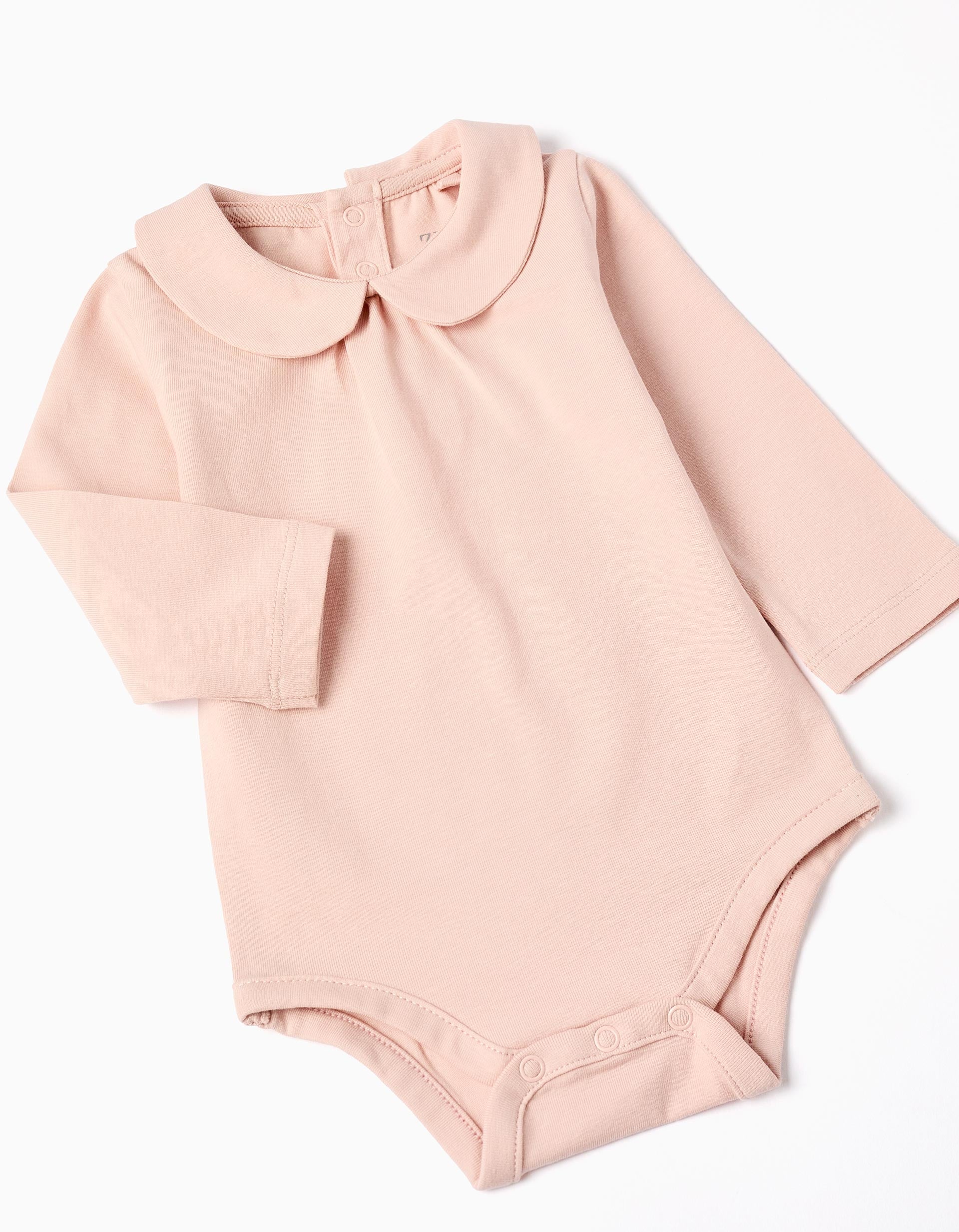 Baby Grow Set, Cotton for Newborns, White and Pink – ZIPPY