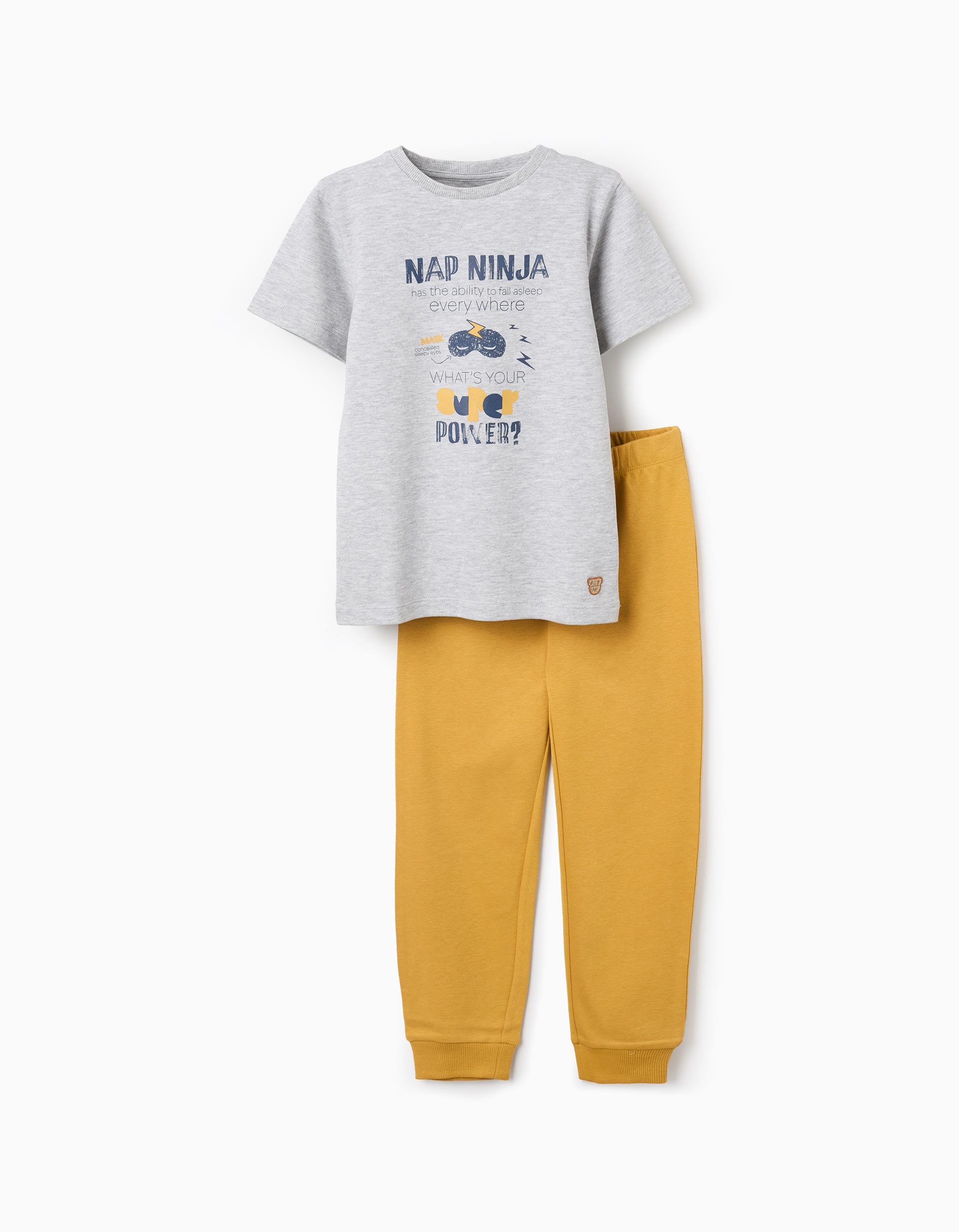 Pyjamas cotton for boys, short sleeve, characters, grey/yellow – ZIPPY
