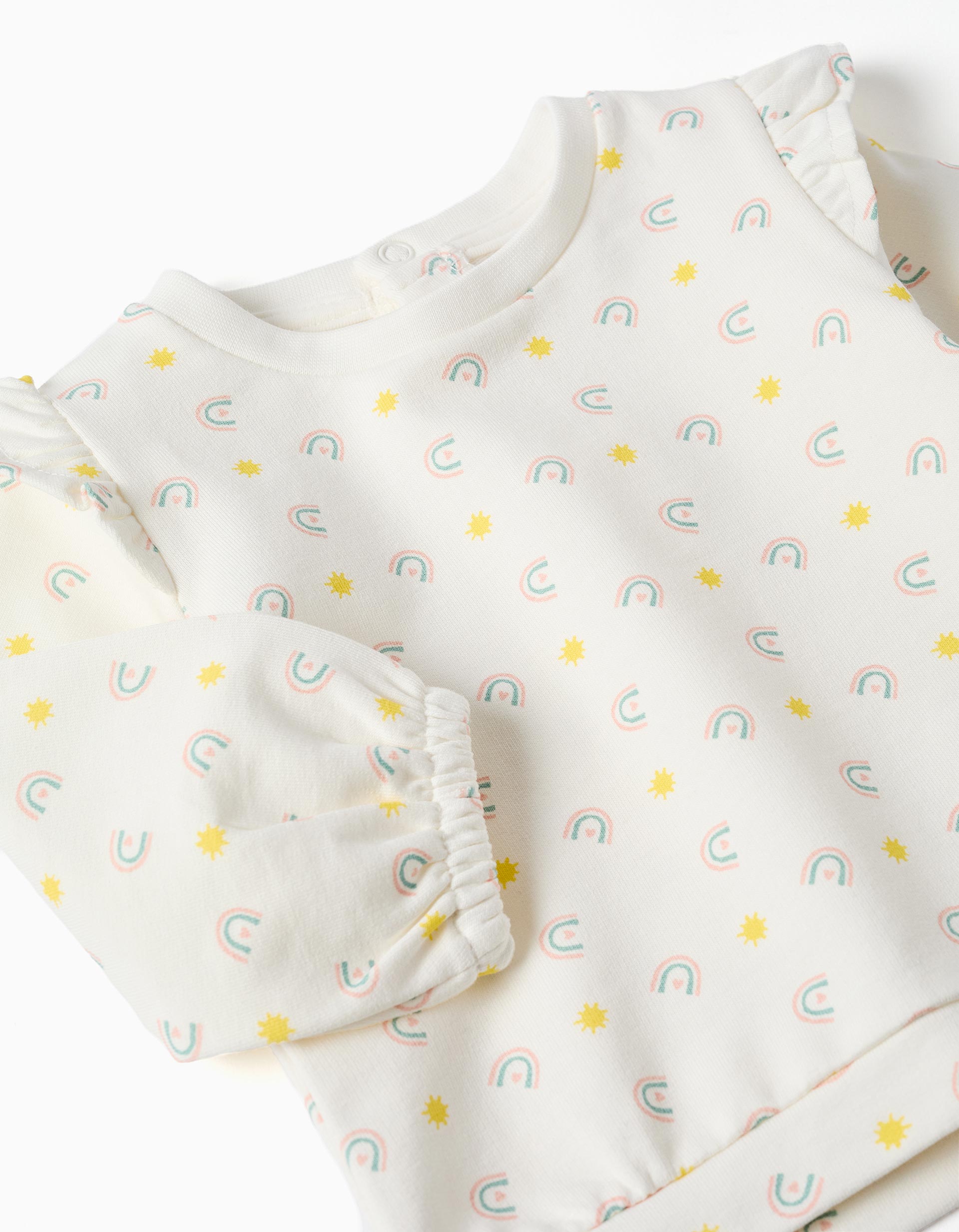 AOP Sweatshirt in Cotton for Newborns, White – ZIPPY