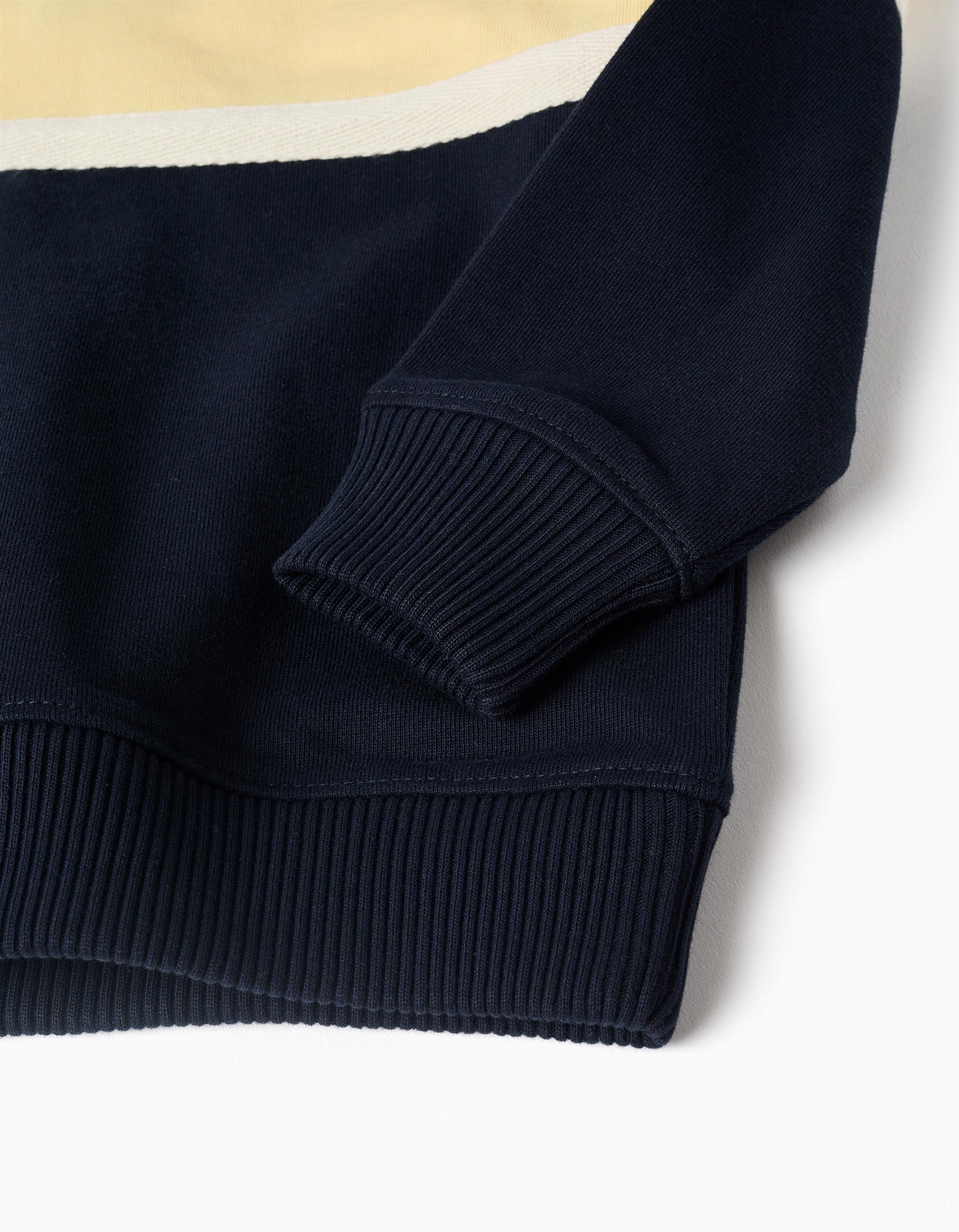 Sudadera de algodón con capucha y bloques de color para niño, azul osc ...