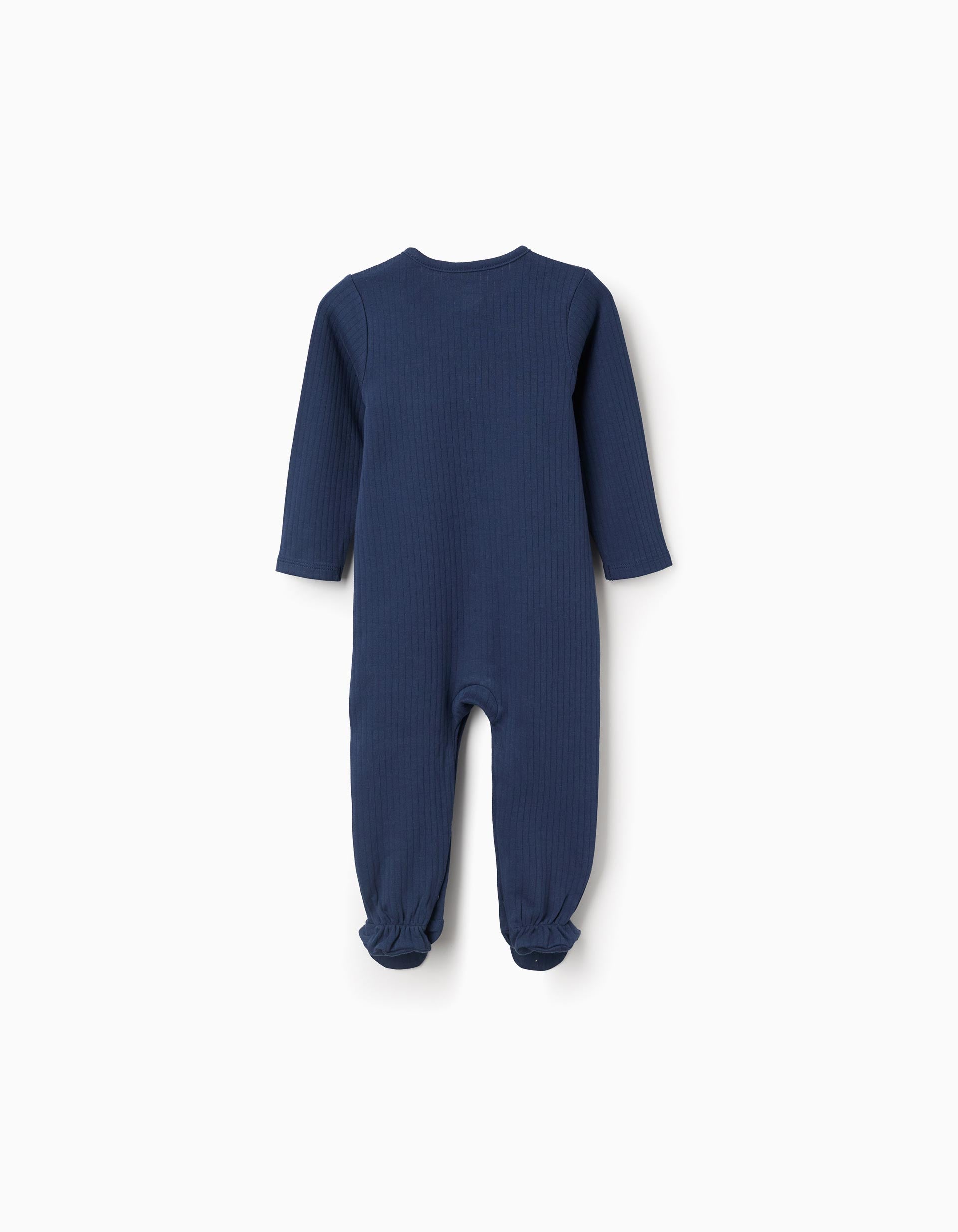 Babygrow in Cotton with Snap Buttons for Baby Boys, Light Blue and Dar ...