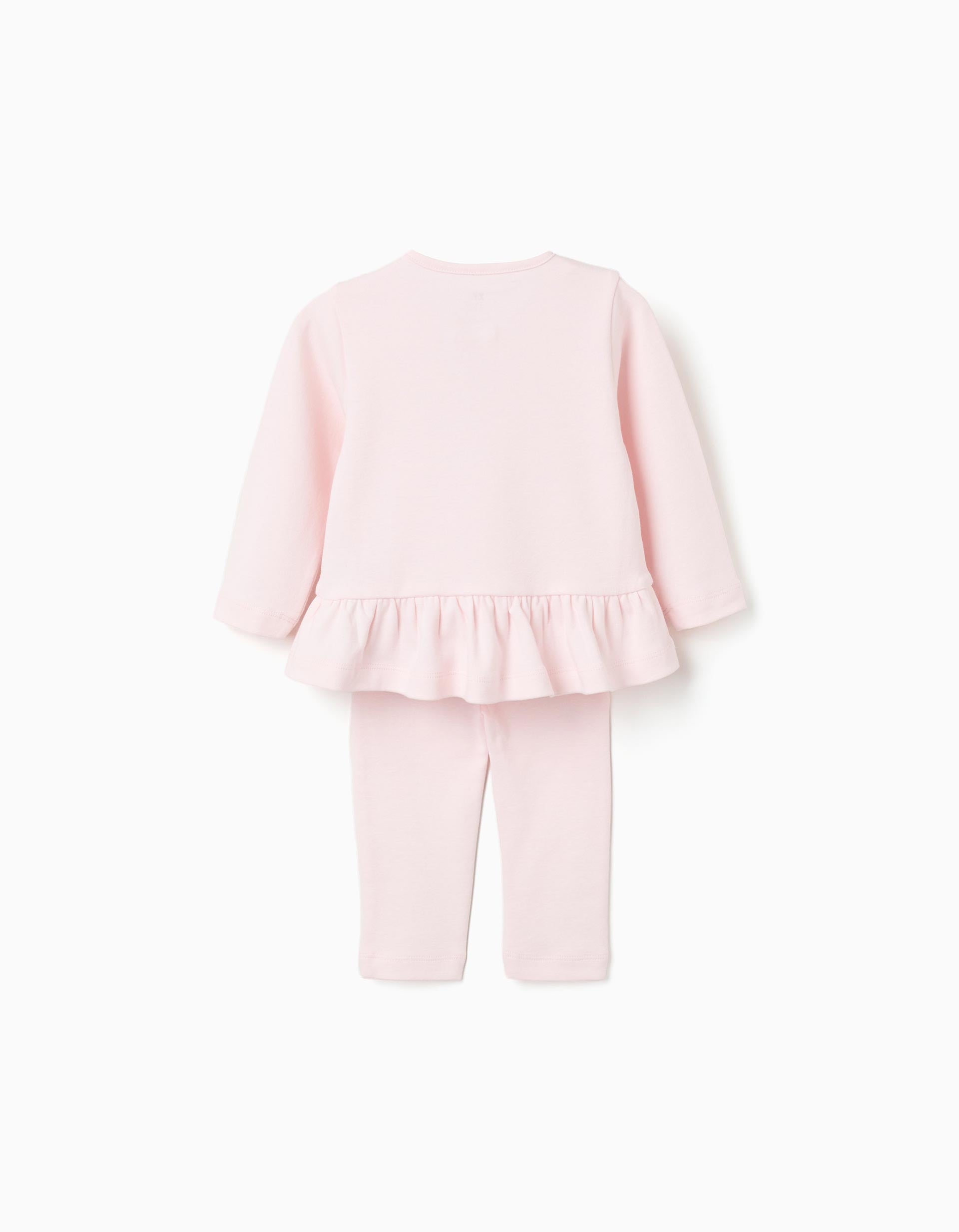 Long sleeve pyjamas with print for newborn and baby girls, light pink ...