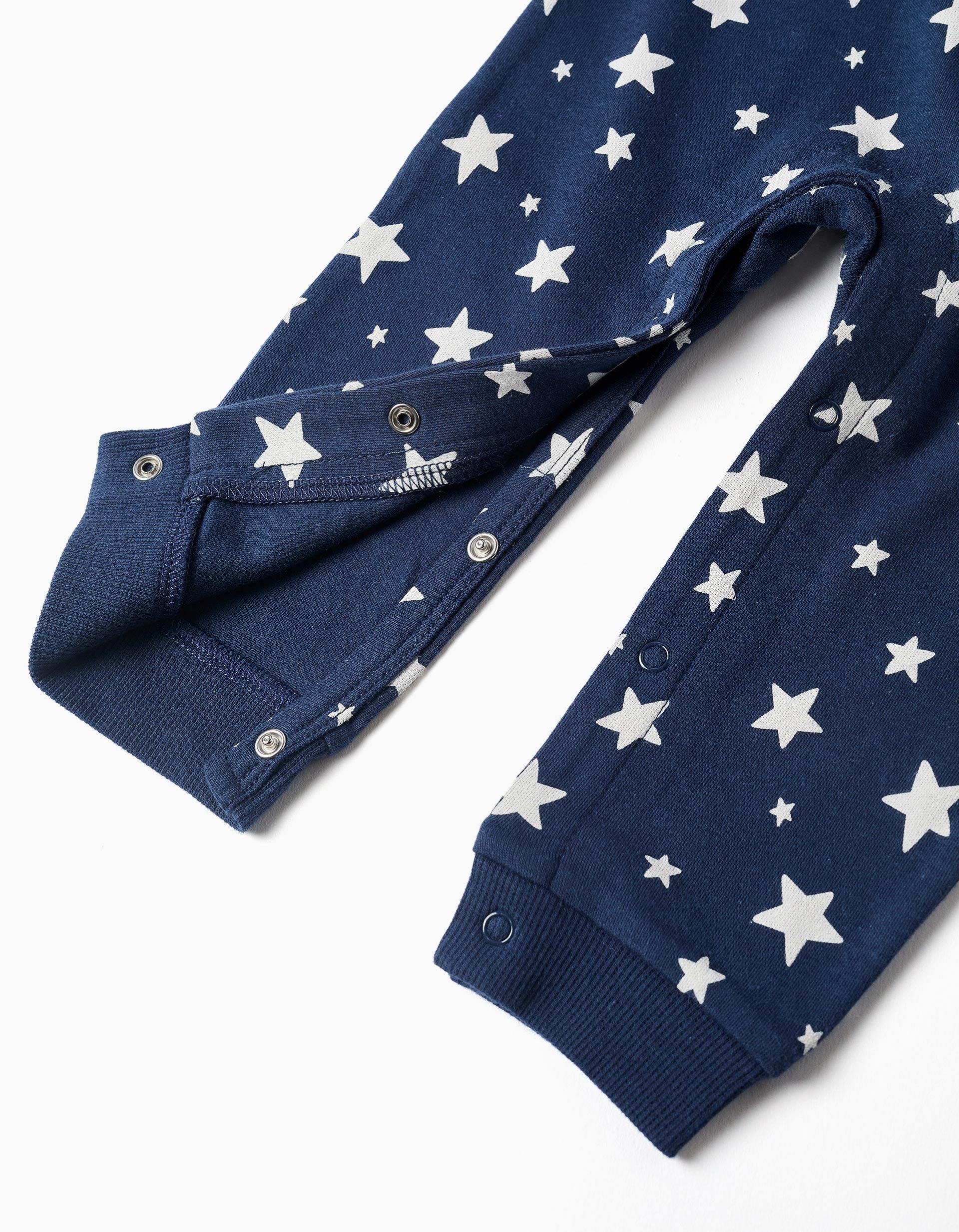 Footless babygrow with star motif for newborn and baby boys, dark blue ...