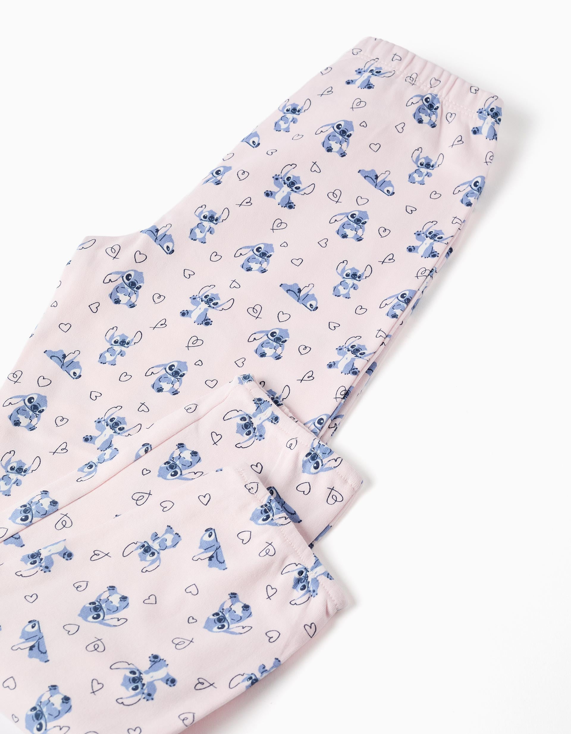 Long sleeve glow-in-the-dark pyjamas with Stitch for girls, light pink ...