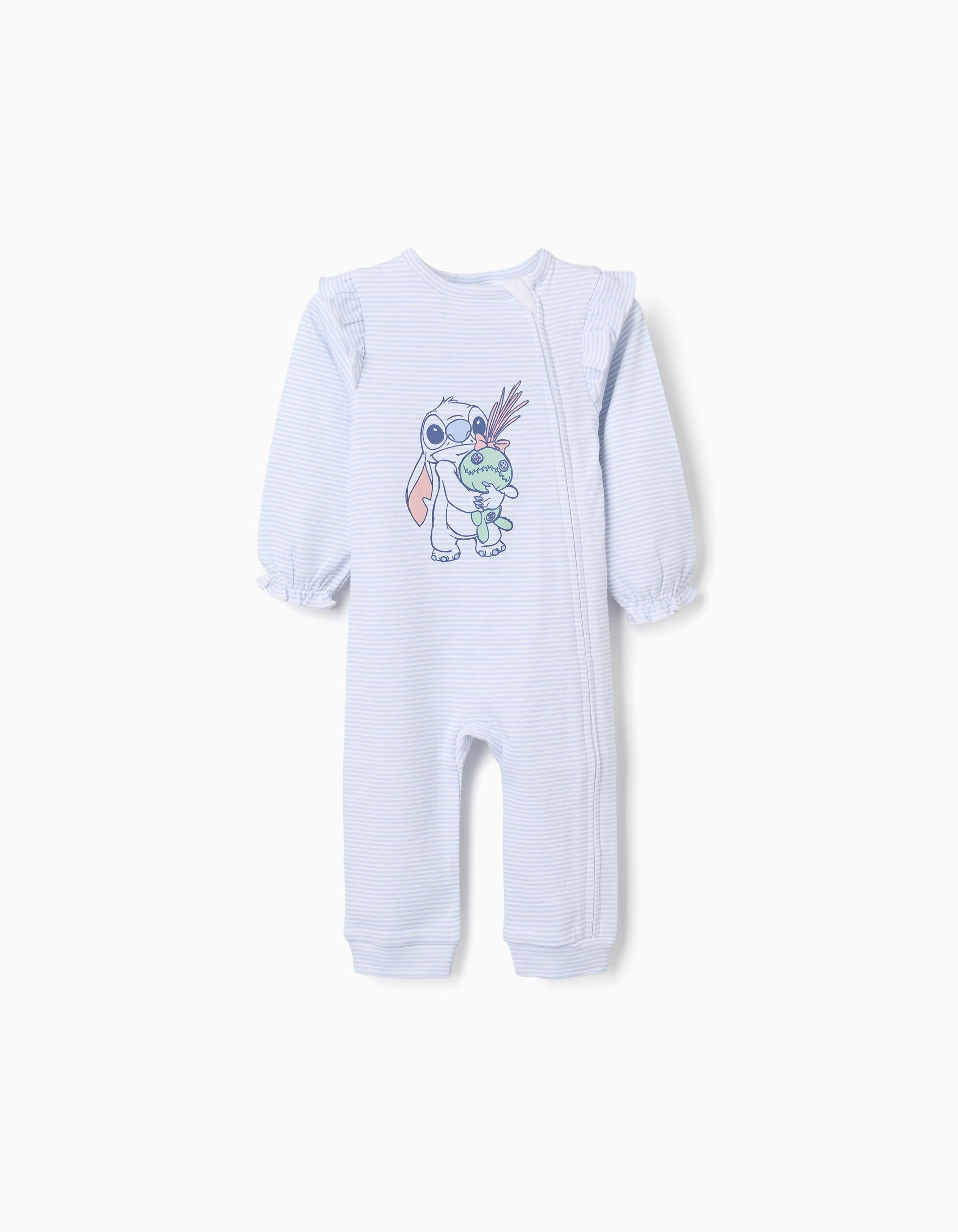 Footless babygrow with Stitch print for newborn and baby girls, white ...