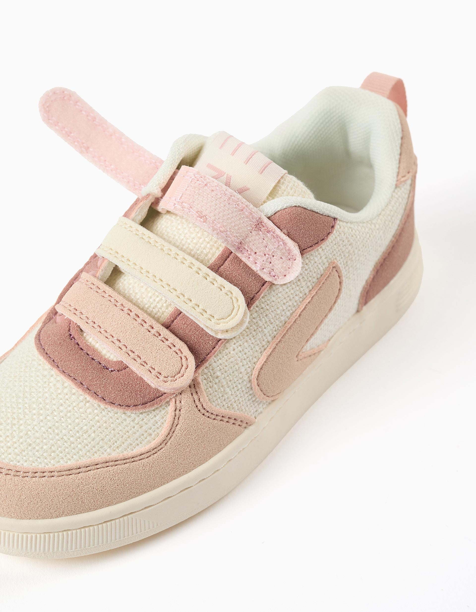 Dual-fabric ZY Move trainers for girls, white/pink – ZIPPY