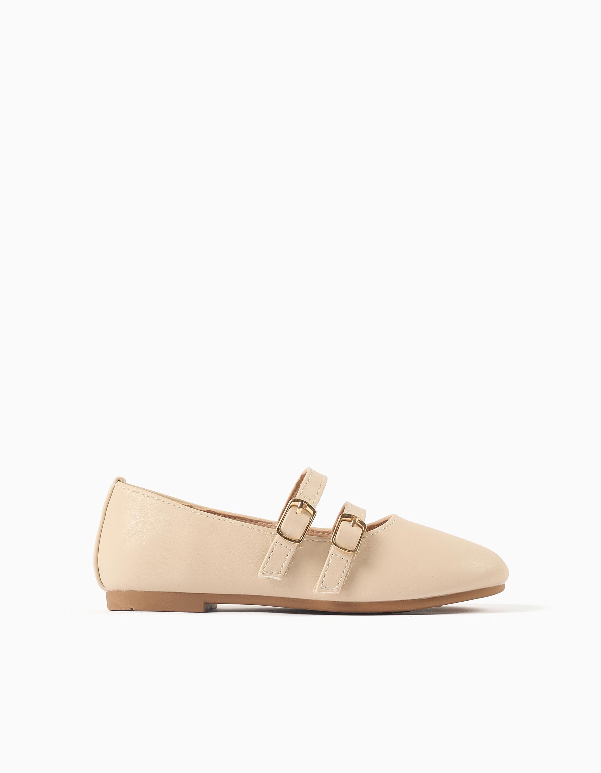 Ballerina shoes with straps for girls, light beige – ZIPPY