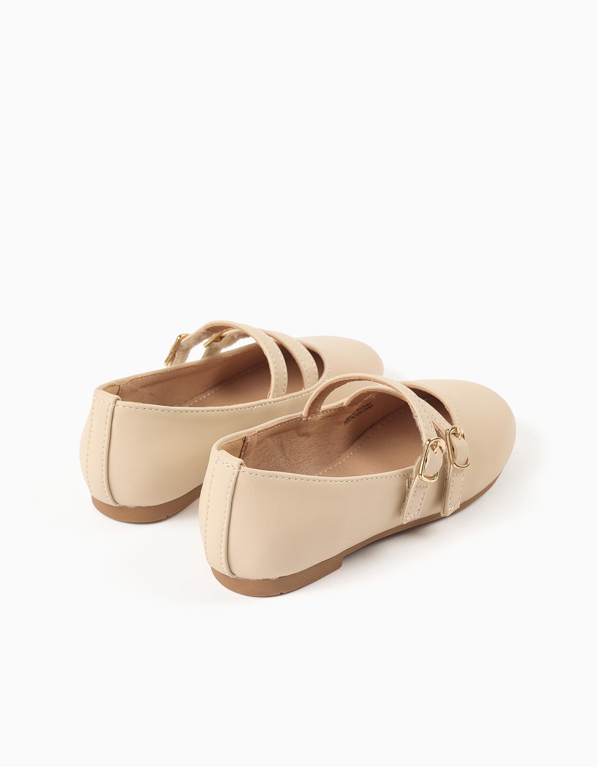 Ballerina shoes with straps for girls, light beige – ZIPPY